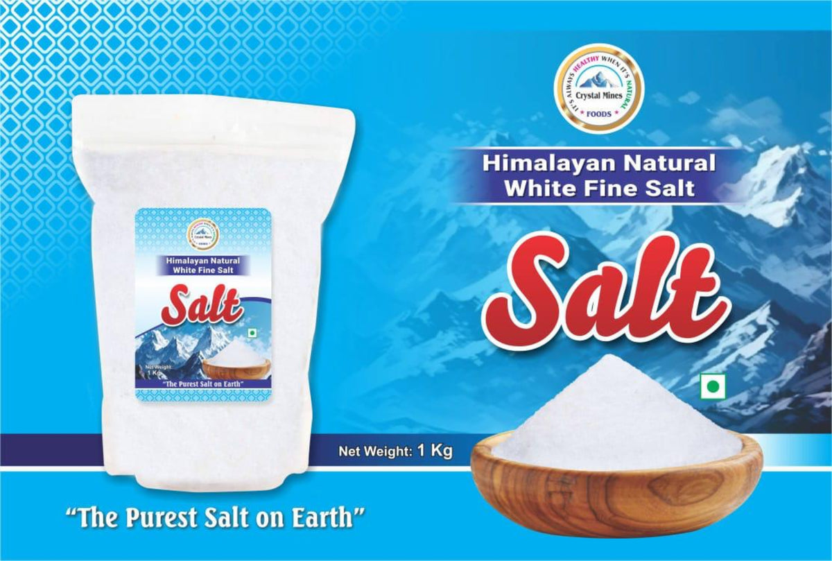 Natural Himalayan White Fine Salt Refills 1kg – Crystalmines